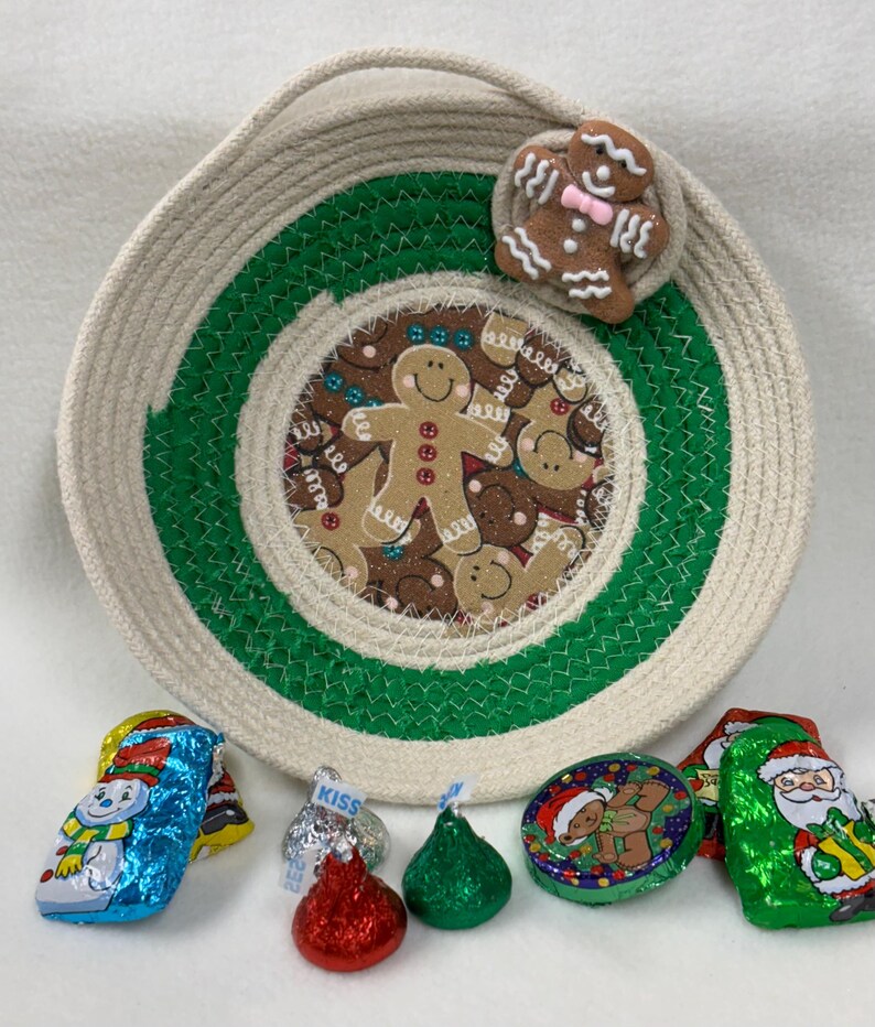 Gingerbread Man Rope Bowl: Handmade Holiday Candy Dish - Etsy