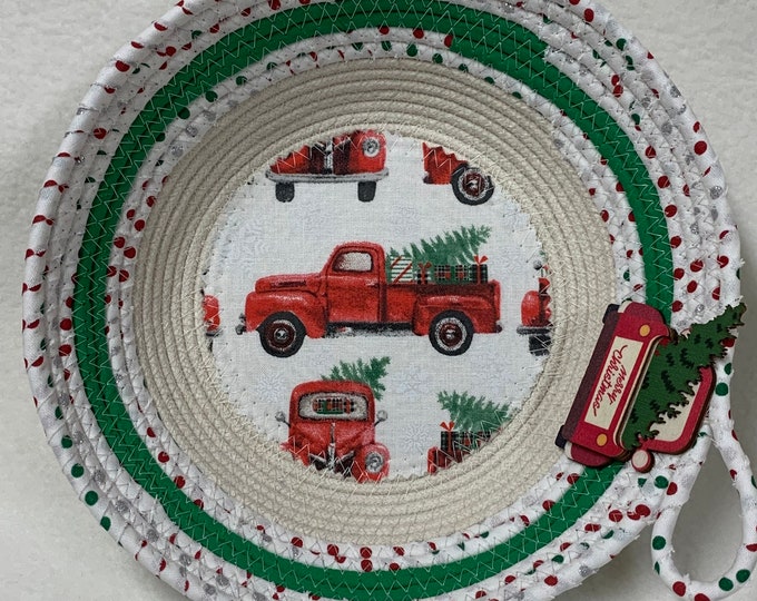 Winter Rope Bowl, Christmas Rope Basket, Holiday Decoration, Fabric ...