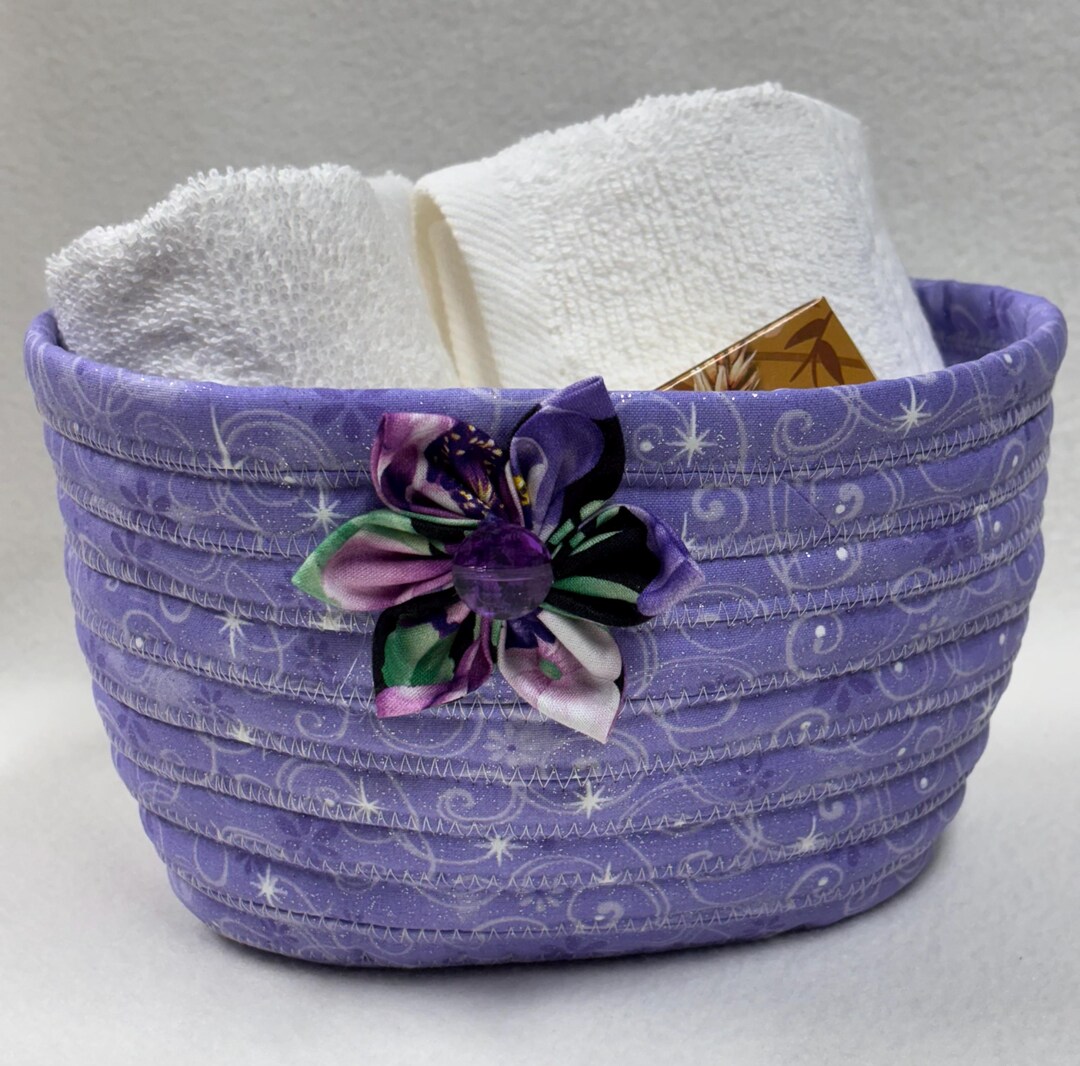 Fabric Wrapped Basket, Jelly Roll Basket, Fabric Bowl, Storage Basket ...