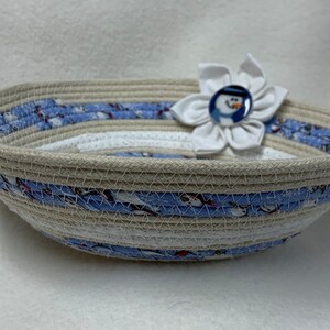 Snowflake Rope Bowl, Christmas Rope Bowl, Holiday Decoration, Fabric ...