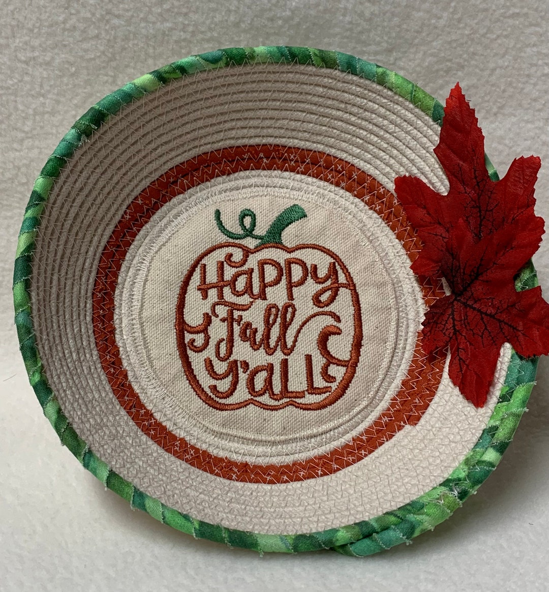 Fall Rope Bowl, Fall Decoration, Autumn Basket, Happy Fall Rope Bowl ...