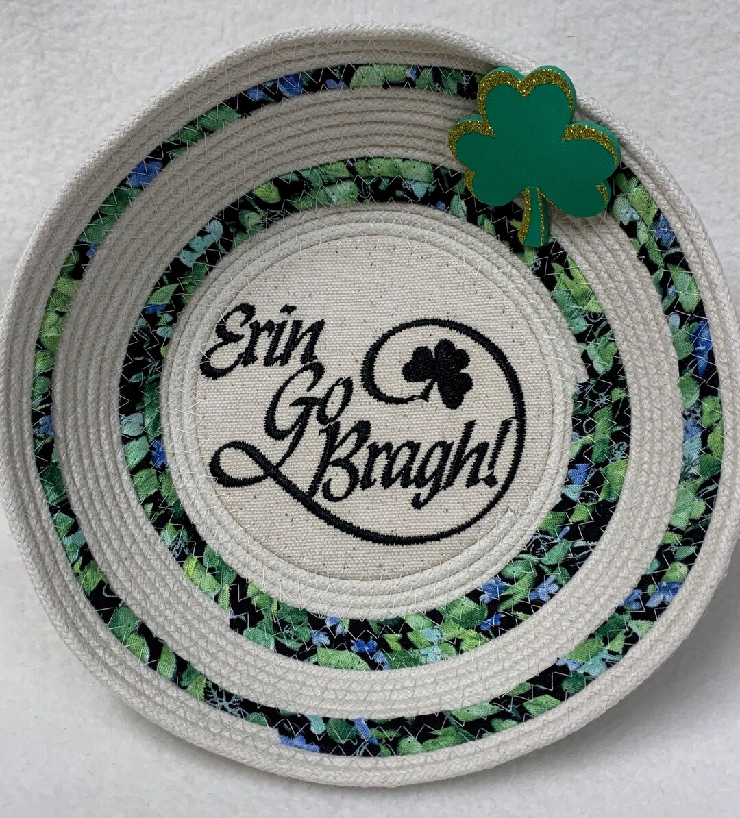 Erin Go Bragh Rope Bowl, Irish Rope Basket, Clothesline Rope Bowl, Erin ...