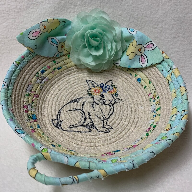 Embroidered Rope Baskets - Etsy