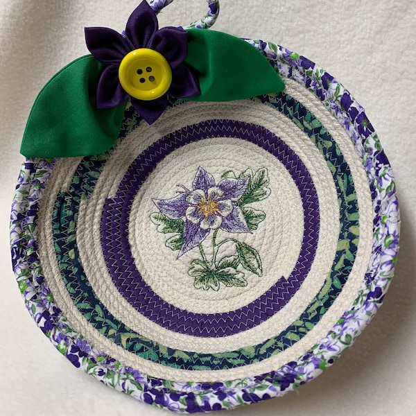 Embroidered Rope Baskets - Etsy