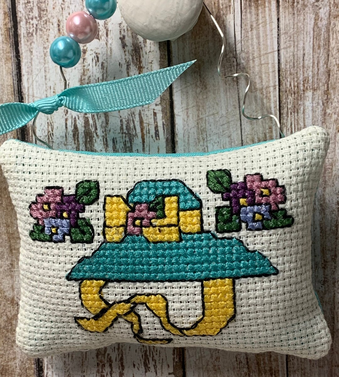 Cross Stitched Country Bonnet, Doorknob Pillow, Country Door Hanger ...