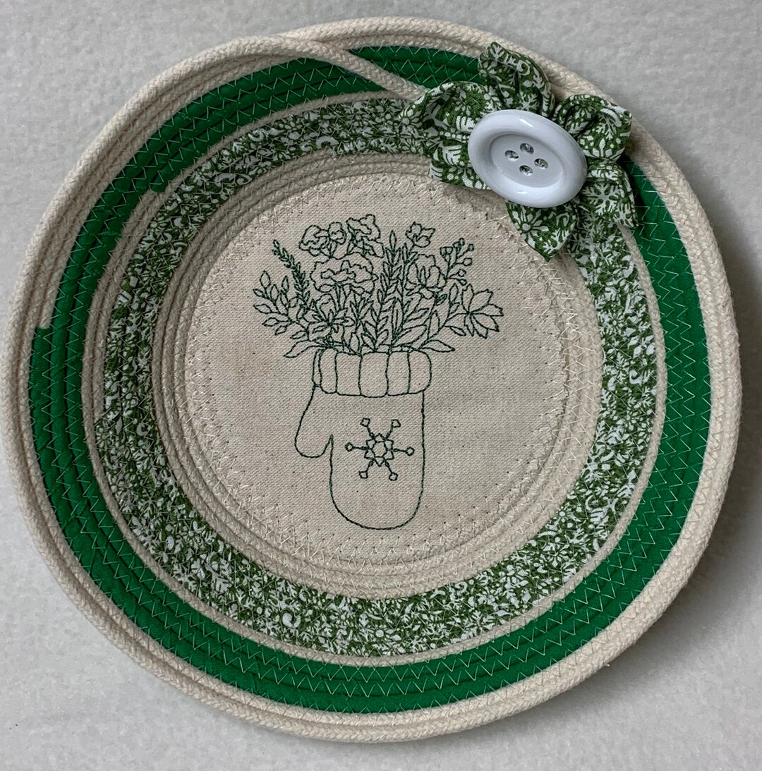 Winter Rope Bowl, Holiday Rope Bowl, Holiday Decoration, Fabric Rope ...