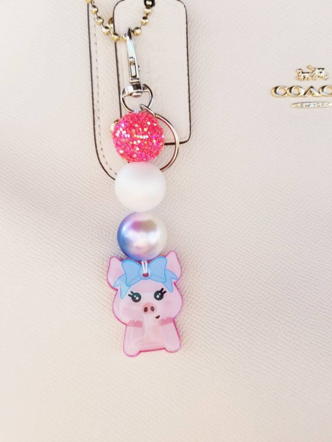 Pig Beaded Keychain/pig Lobster Clasp Keychain/pig Keychain/pig ...