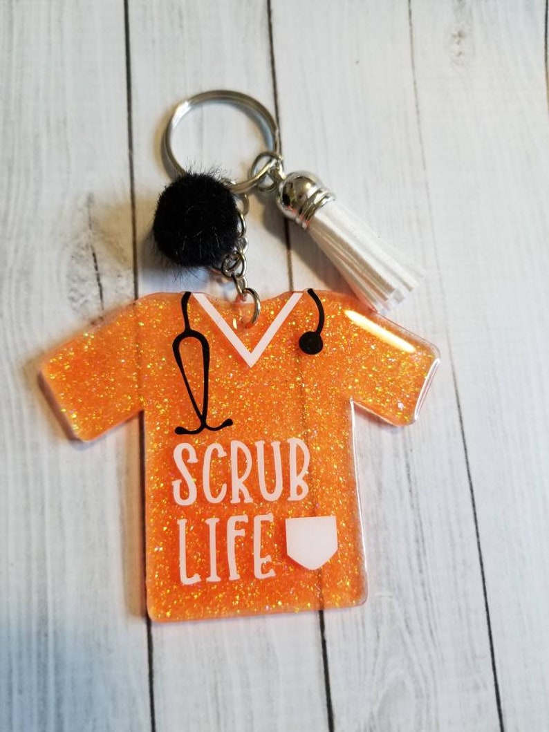 Glitter Scrub Life Keychain/scrub Keychain/nurse Keychain/nurse Gift ...