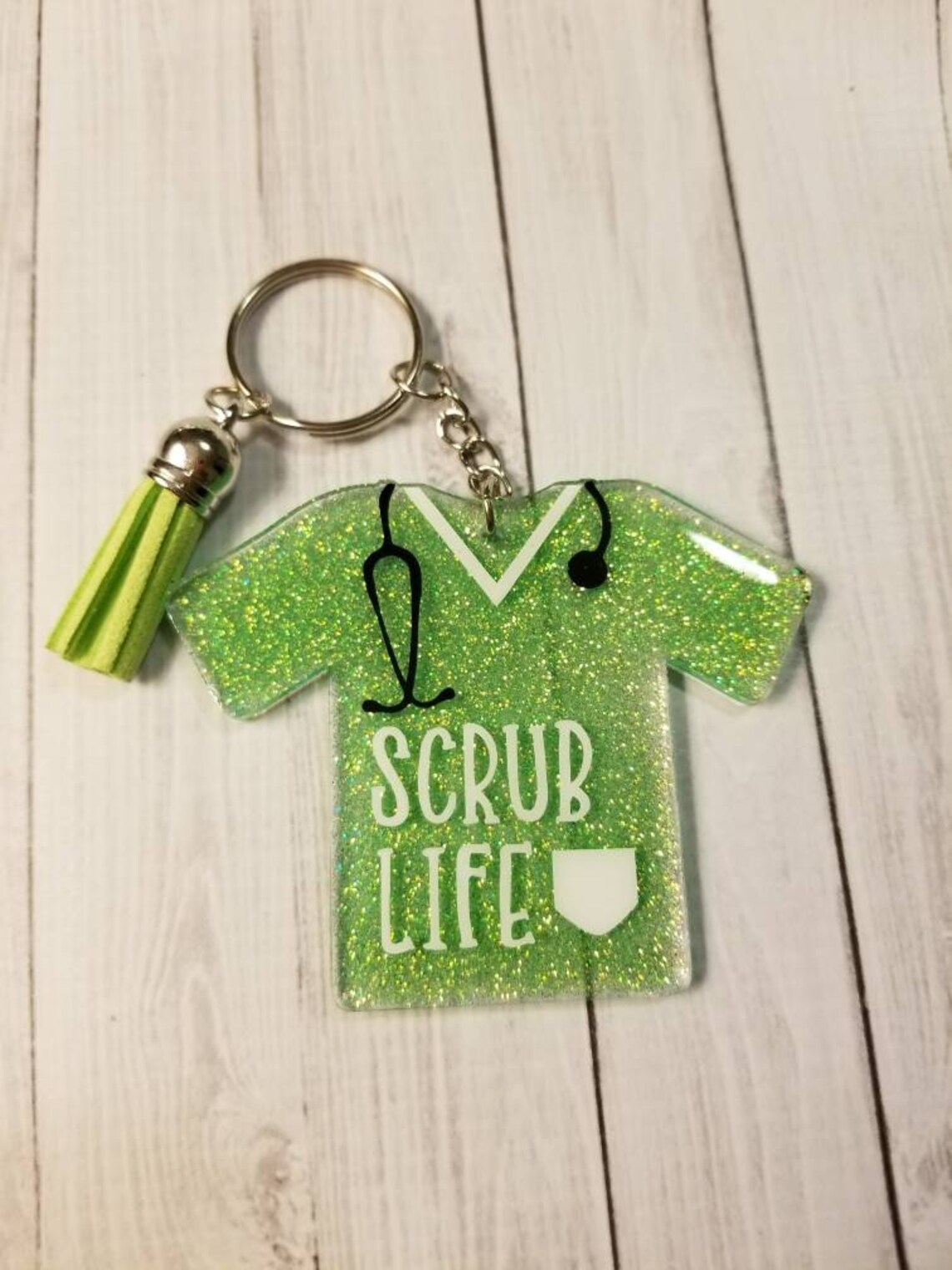 Glitter Scrub Life Keychain/scrub keychain/nurse | Etsy