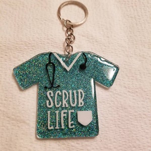 Glitter Scrub Life Keychain/scrub Keychain/nurse Keychain/nurse Gift ...