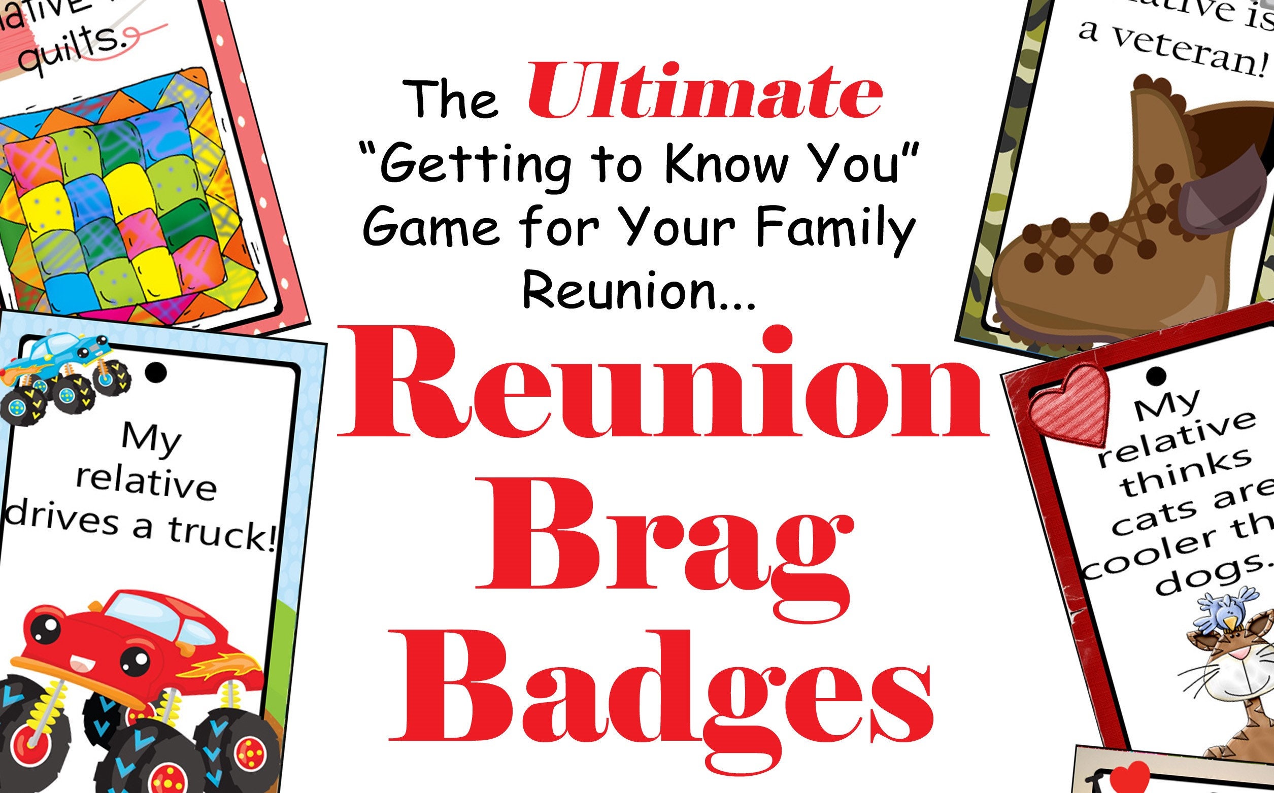 Family Reunion Brag Badges- Get to Know Your Family - Etsy