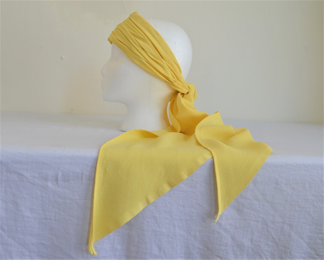 1960s Halston Americana Yellow Head Wrap Turban OSFA - Etsy