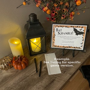 Halloween Party Game - Find-a-bat "bat-egories" - Digital Download ...