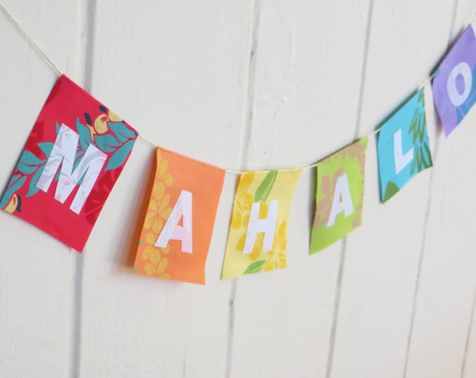 Mahalo Banner, Aloha Banner in Hawaii, Hawaiian Mahalo Banner, Rainbow ...