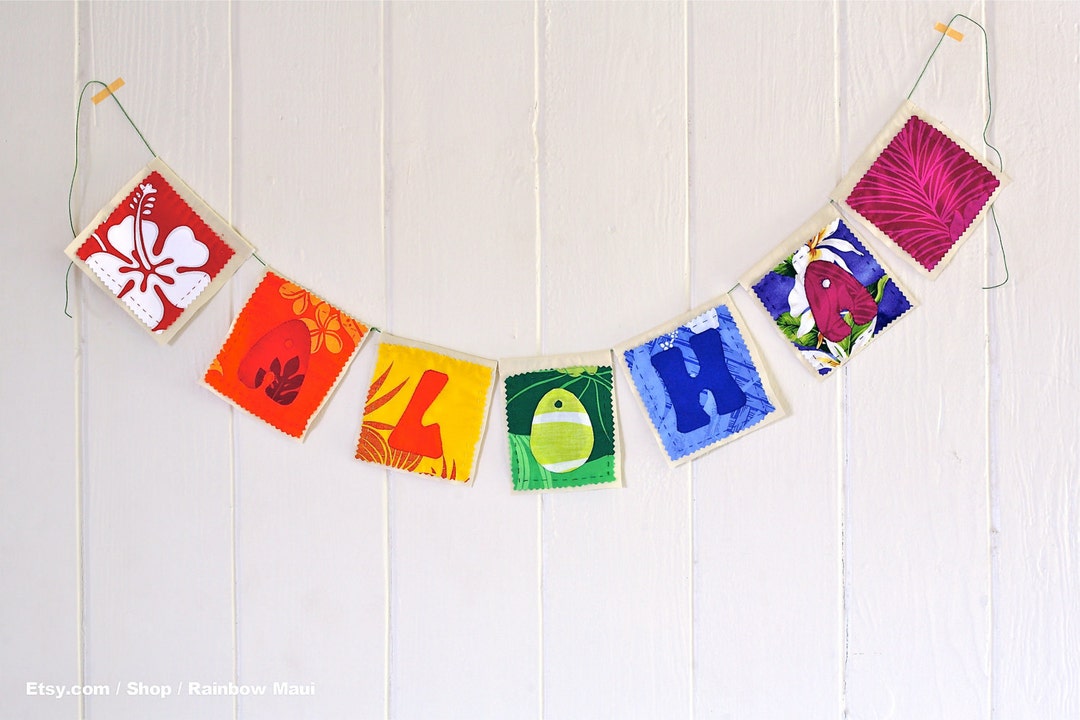 ALOHA Rainbow Prayer Flag APPLIQUE, Made in Hawaii - Etsy