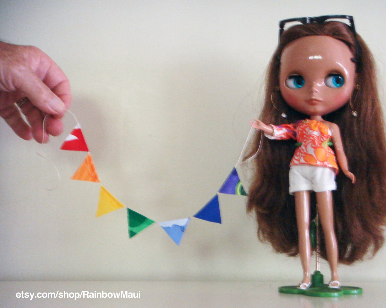 ALOHA Rainbow Banner MINI Rainbow Cake Topper Bunting Hand - Etsy