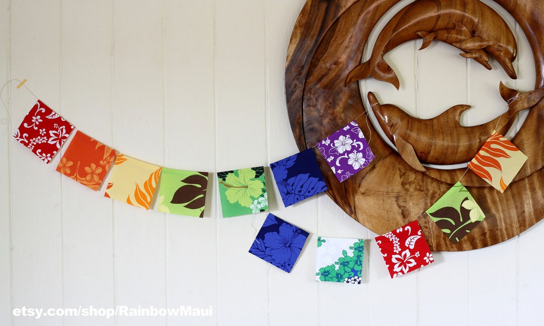ALOHA Rainbow Prayer Flag Seven,good Vibration, Purification and ...