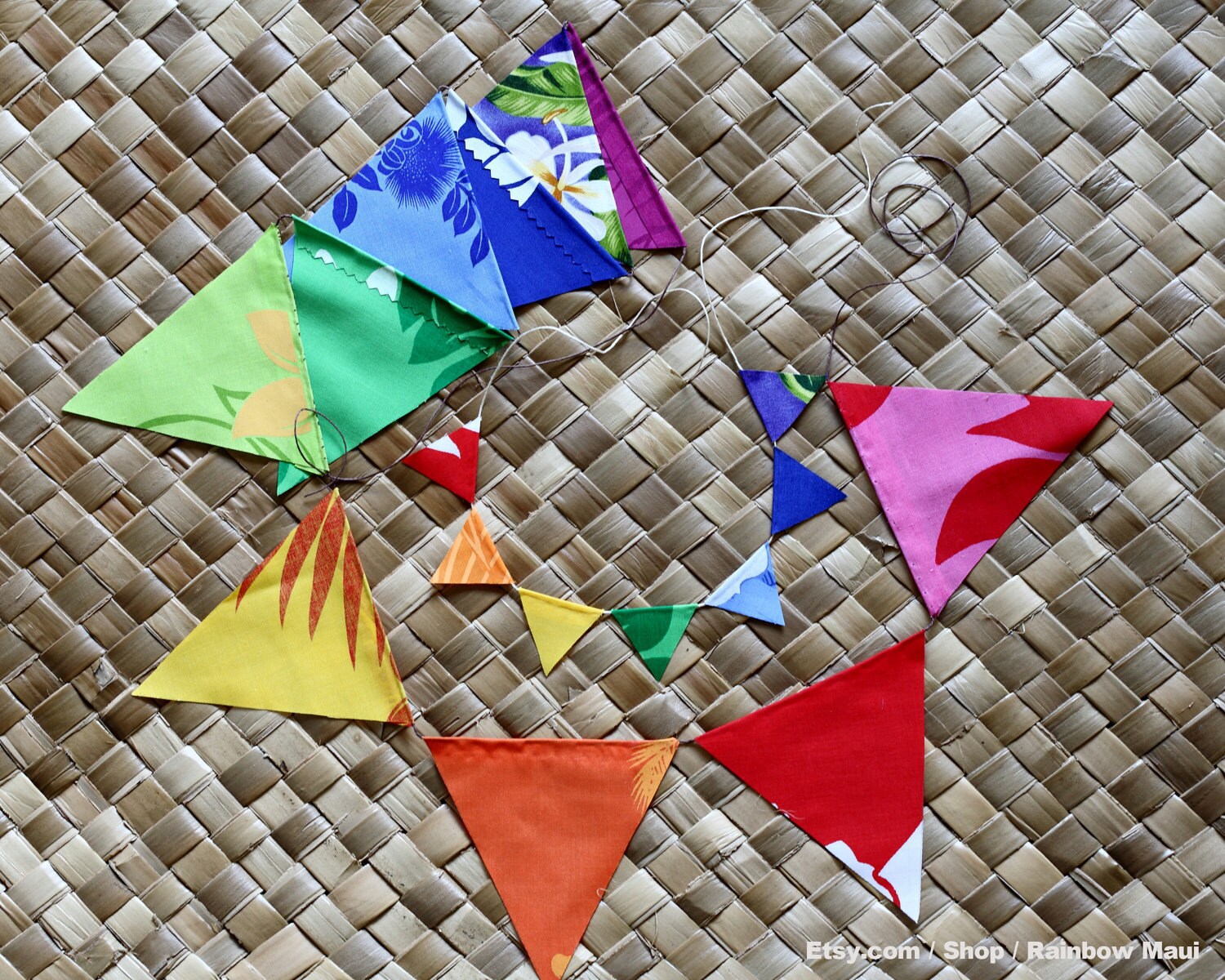 ALOHA Rainbow Banner MINI Rainbow Cake Topper Bunting Hand - Etsy