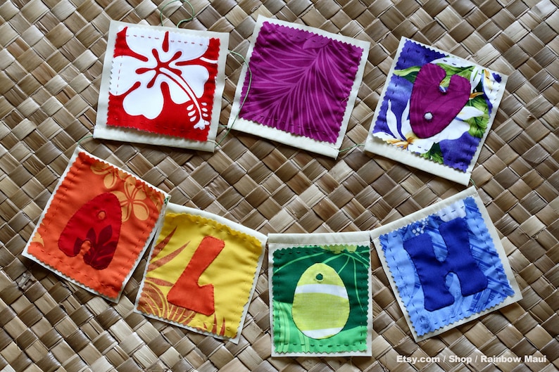 ALOHA Rainbow Prayer Flag APPLIQUE, Made in Hawaii - Etsy