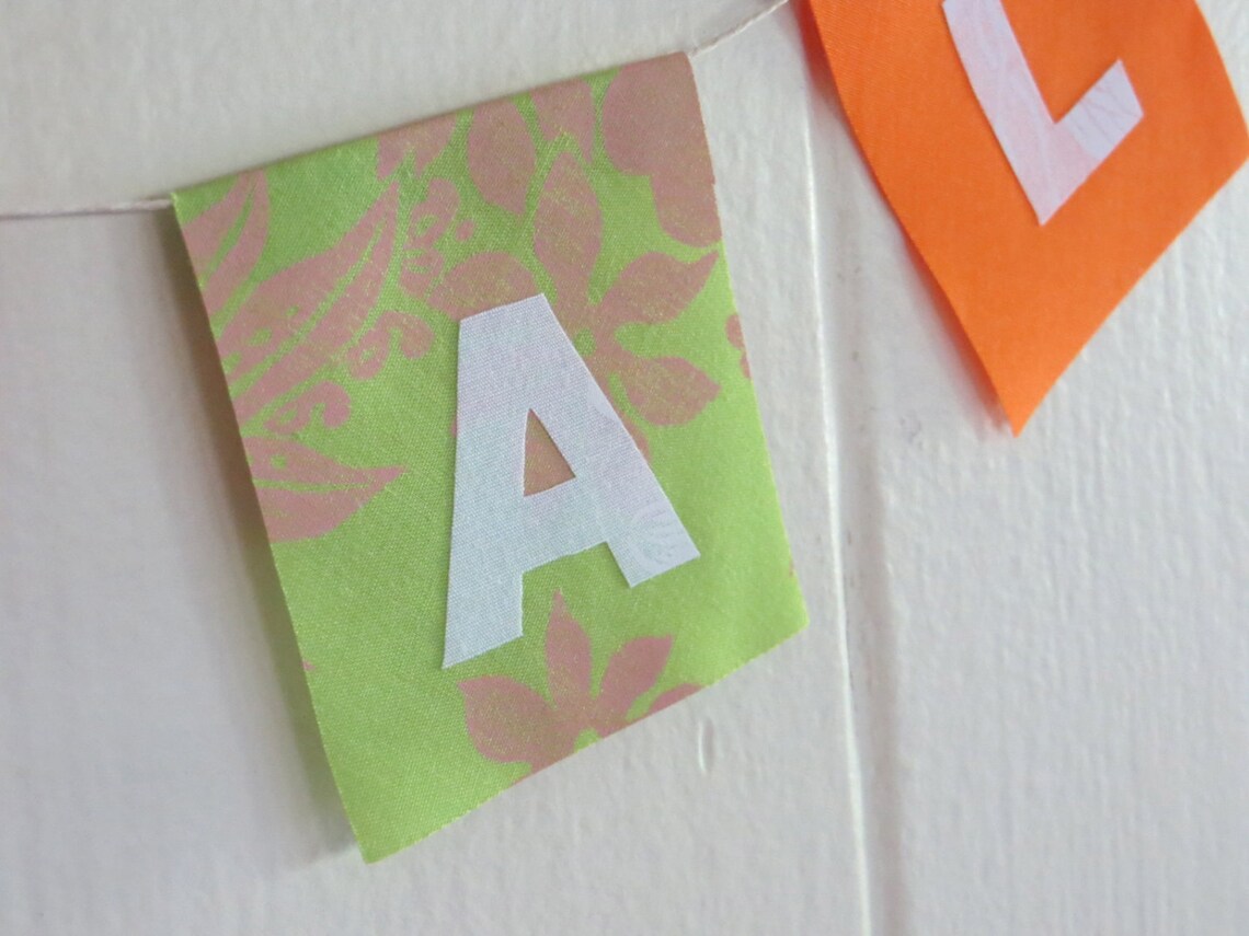 Hawaiian Aloha Mahalo Banner, Rainbow Fabric Flags - Etsy