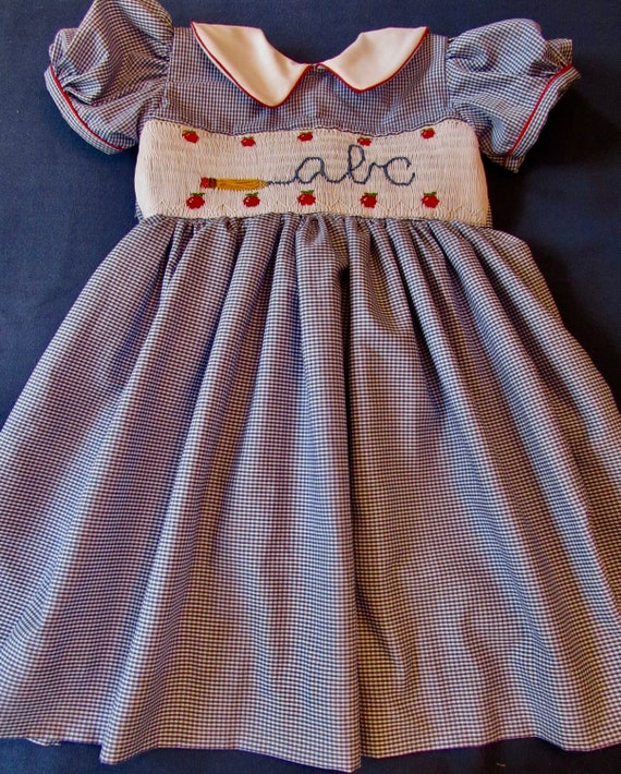 ABC Dress. Back to School ABC Dress. Dress With Embroidered - Etsy