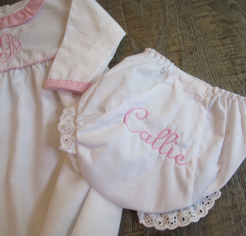 Monogrammed Coming Home Gown With Bloomers Two-piece Set. - Etsy