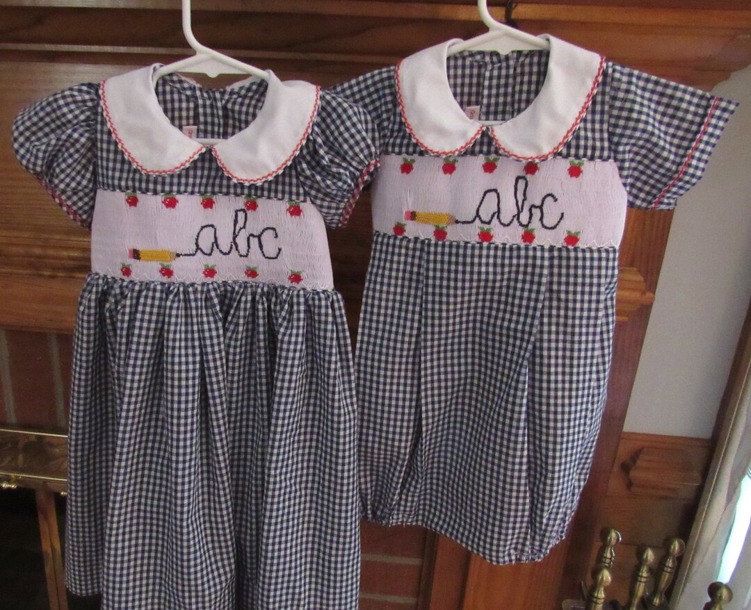 ABC Dress. Back to School ABC Dress. Dress With Embroidered Apples and ...