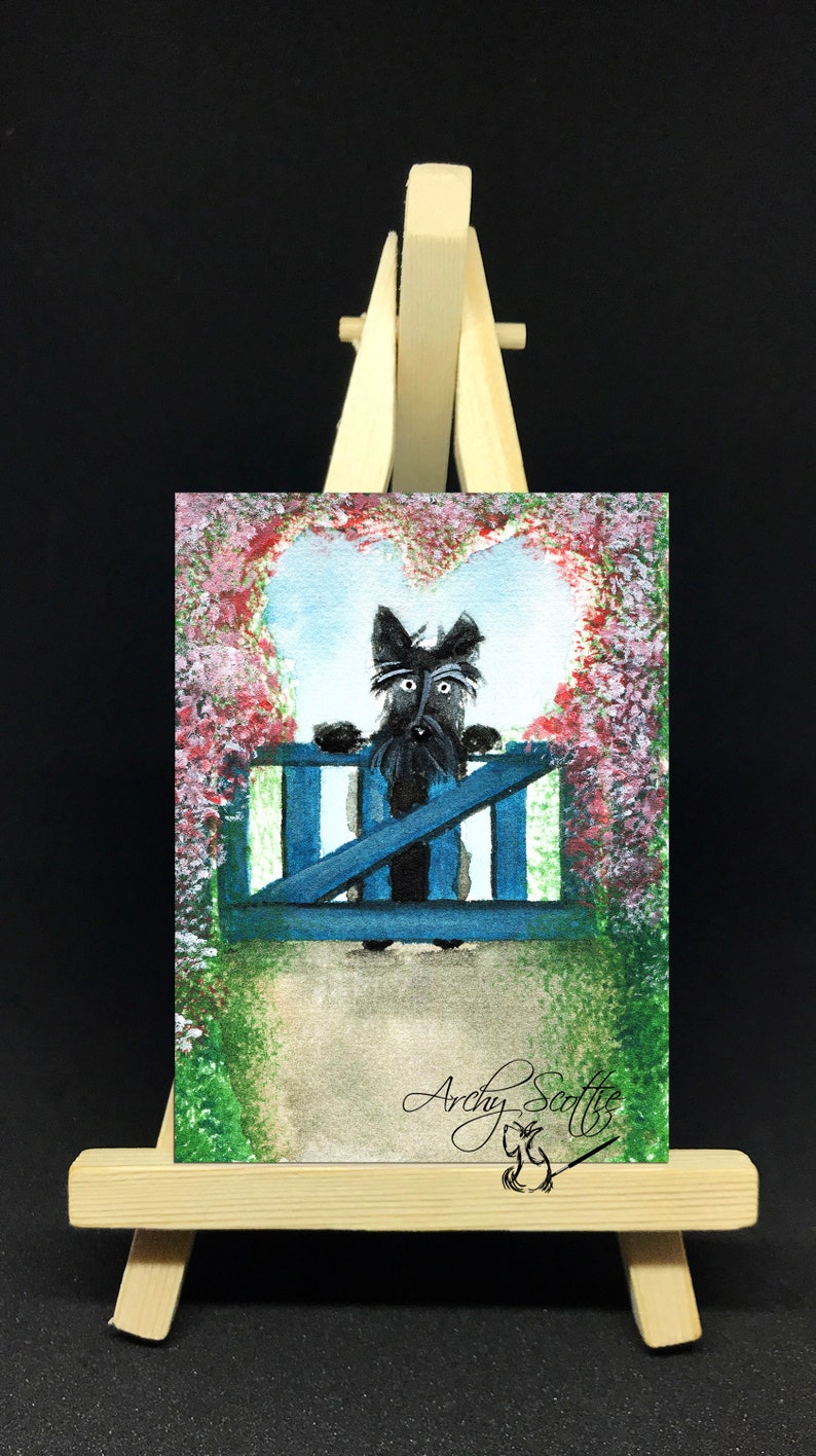 ACEO Fine Art Print Scottie Dog 'Hello' Miniature | Etsy