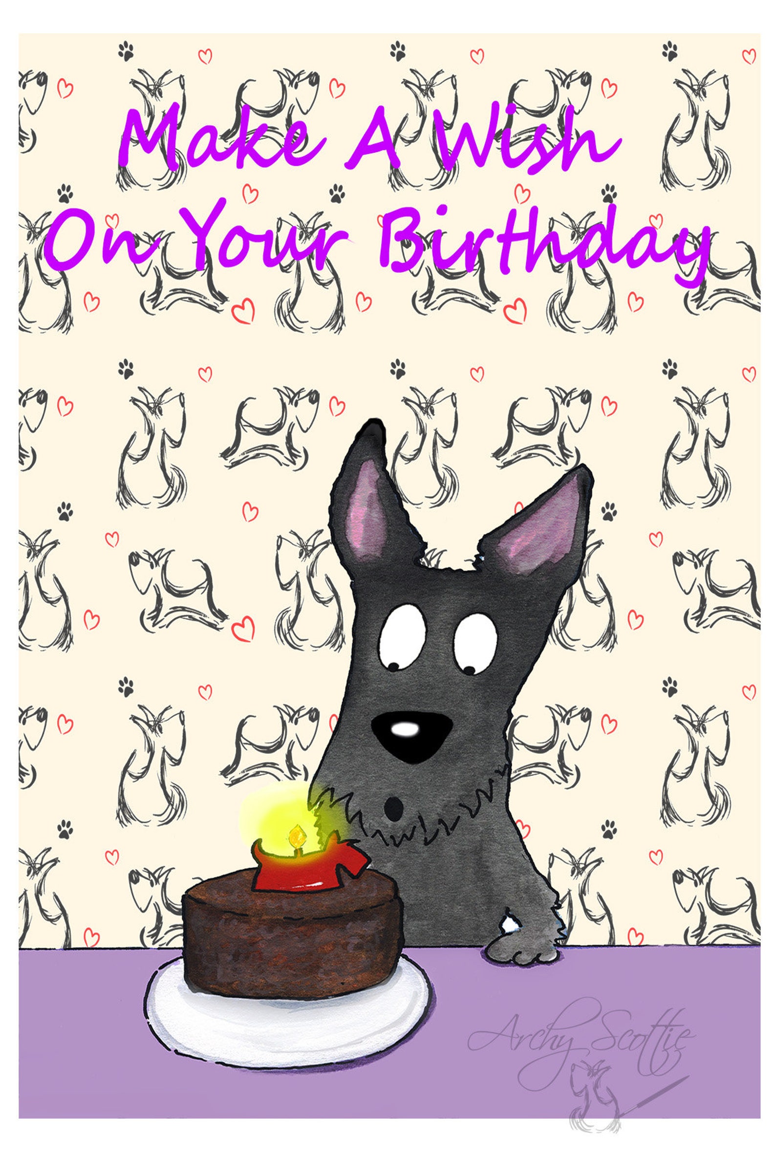 Scottie Dog Birthday Greeting Cards,'happy Birthday' Ten Various Art ...