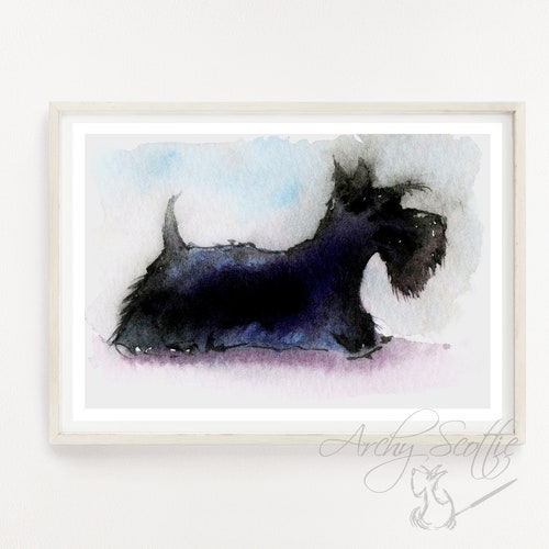Scottie Dog Art Print Scottish Terrier 'poppies' 28 | Etsy