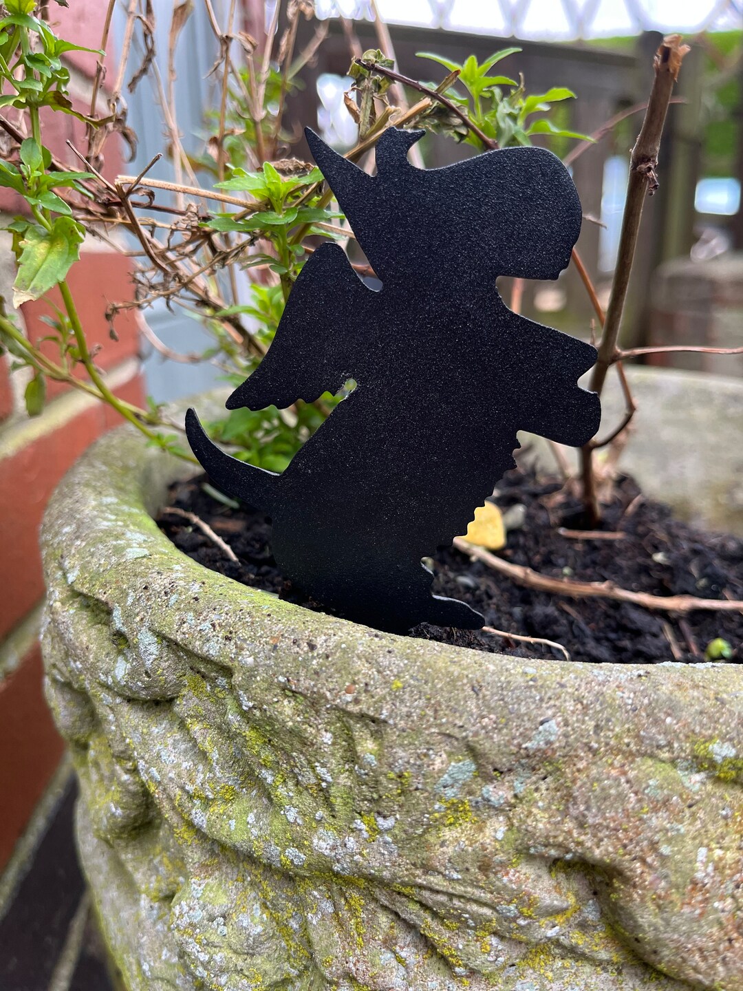 Miniature Scottie Dog Angel, Black Powder Coated Steel Garden ...