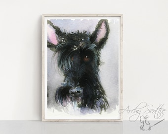 Unframed Scottie Dog Fine Art Print Scottish Terrier | Etsy