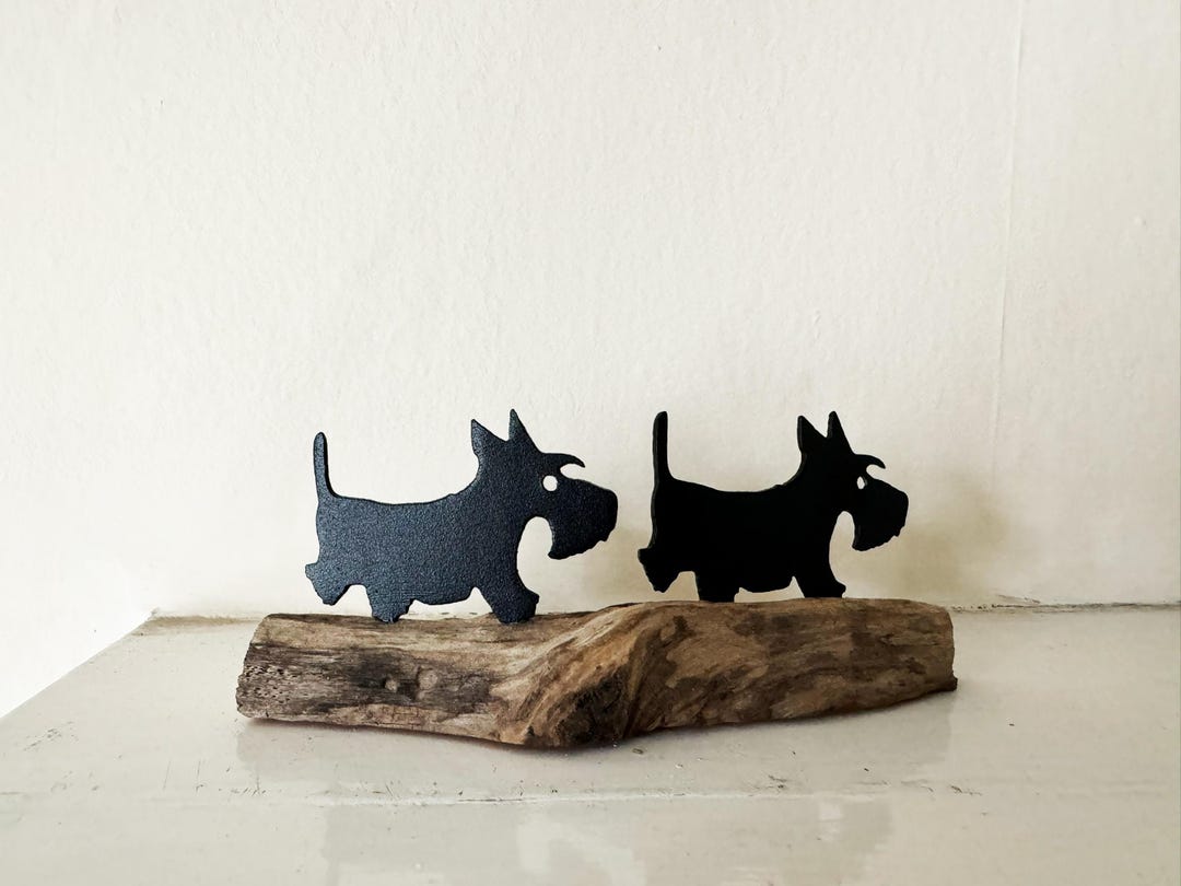 Small Cute Scottie Dogs on Driftwood - Etsy