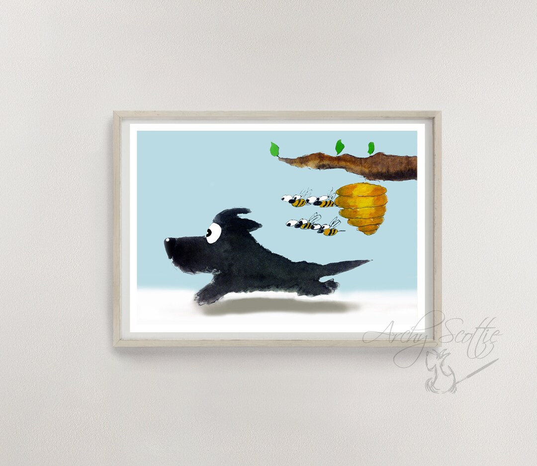 Scottie Dog 'run Scottie, Run' Fine Art Print #75 Scottish Terrier ...