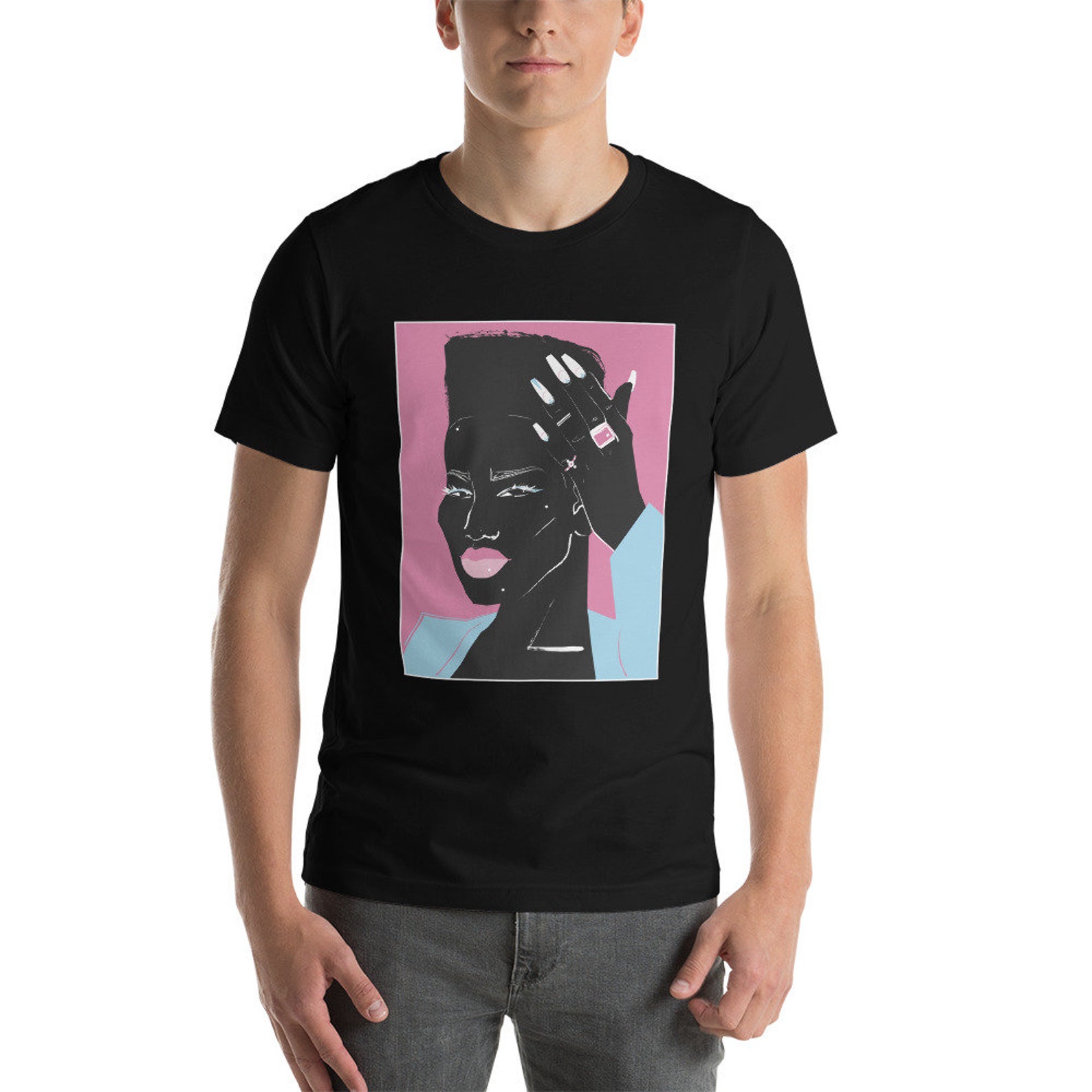 Unisex Grace Jones Black Women Afro Natural Hair Art African - Etsy