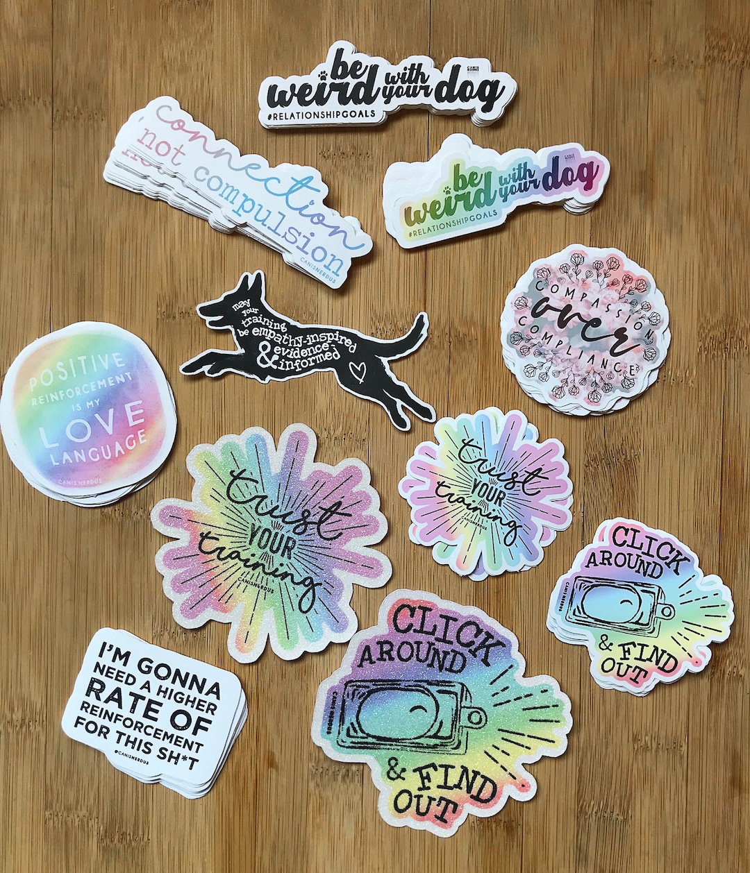 UPDATED Stickers! Dog Trainer Clicker Training Positive Reinforcement ...