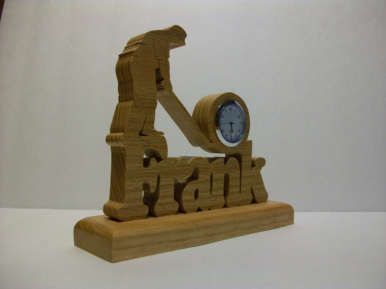 Custom Golfer's Desk Clock, Golfer Standing on Top of Golfer's Name ...