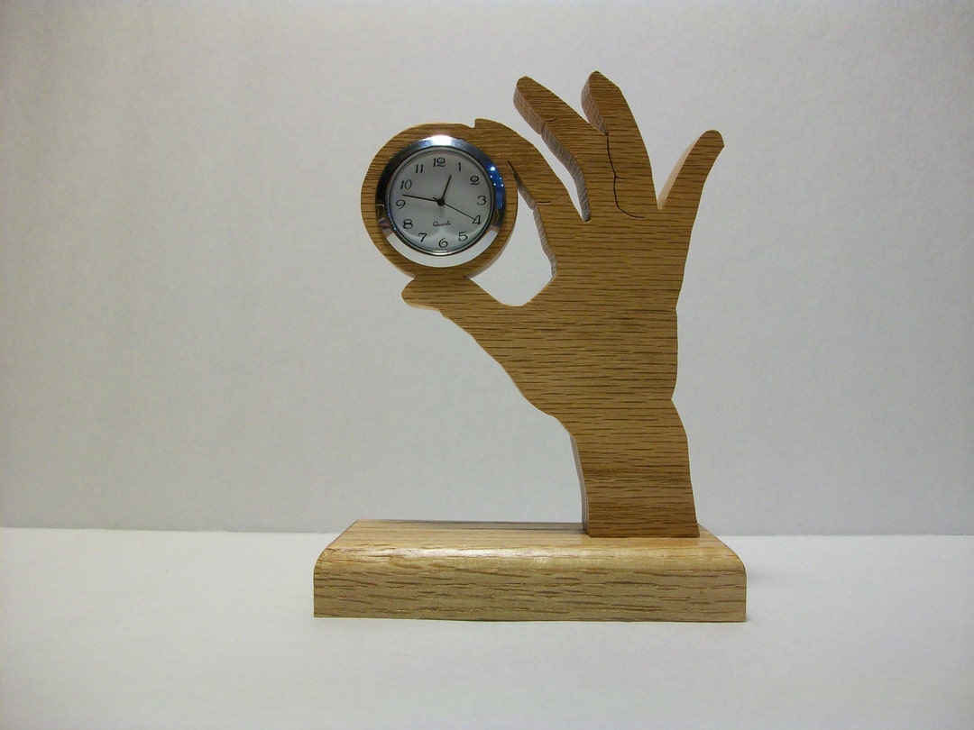 Novelty Desk Clock, Hand Holding a Clock - Etsy