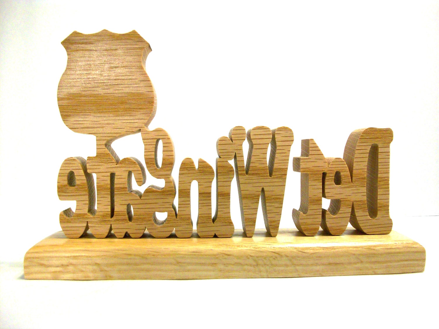Personalized Detective Desk Clock | Custom | Handmade | Solid Oak | I ...