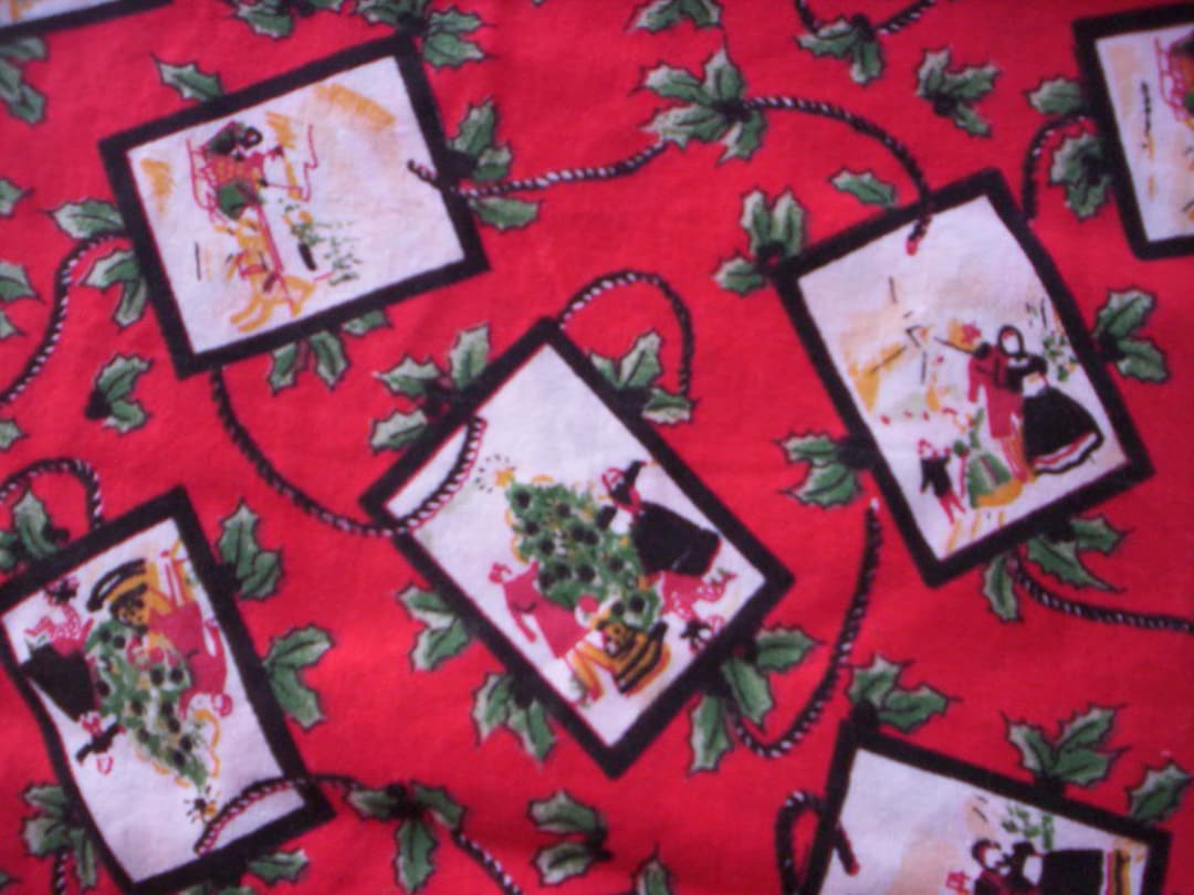 Christmas Toile Fabric/christmas Sewing Projects/holiday Fabric/cotton ...