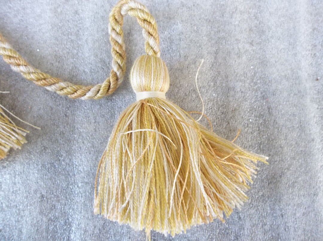 Gold and Cream Twist Drapery Tassels Fringe Curtain Tassels Fringe ...
