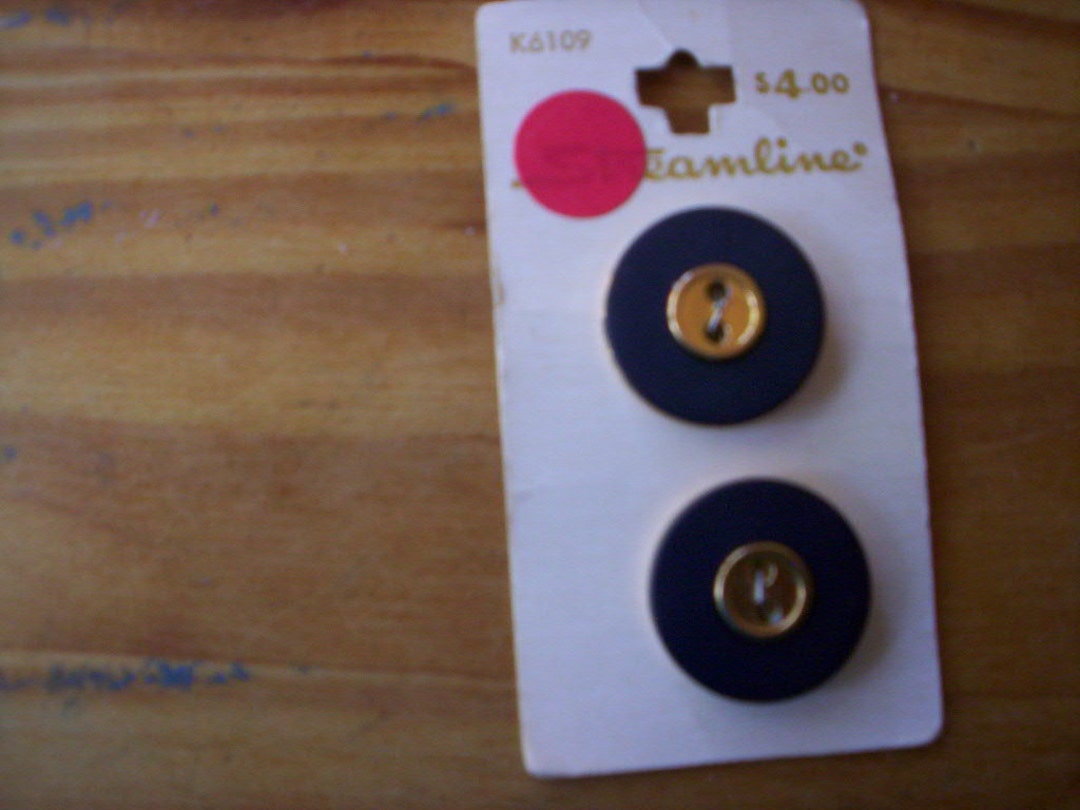Streamline/streamline Buttons/plastic Buttons/navy Blue and Gold Button ...