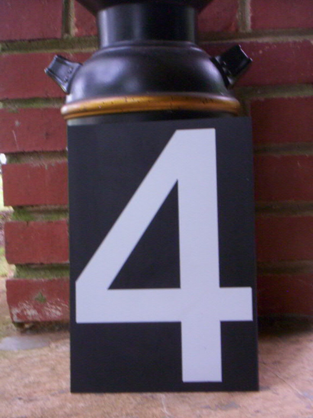 Number 4/vintage Plastic Number/black and White Plastic Number/plastic ...