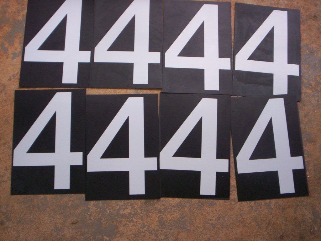 Number 4/vintage Plastic Number/black and White Plastic | Etsy