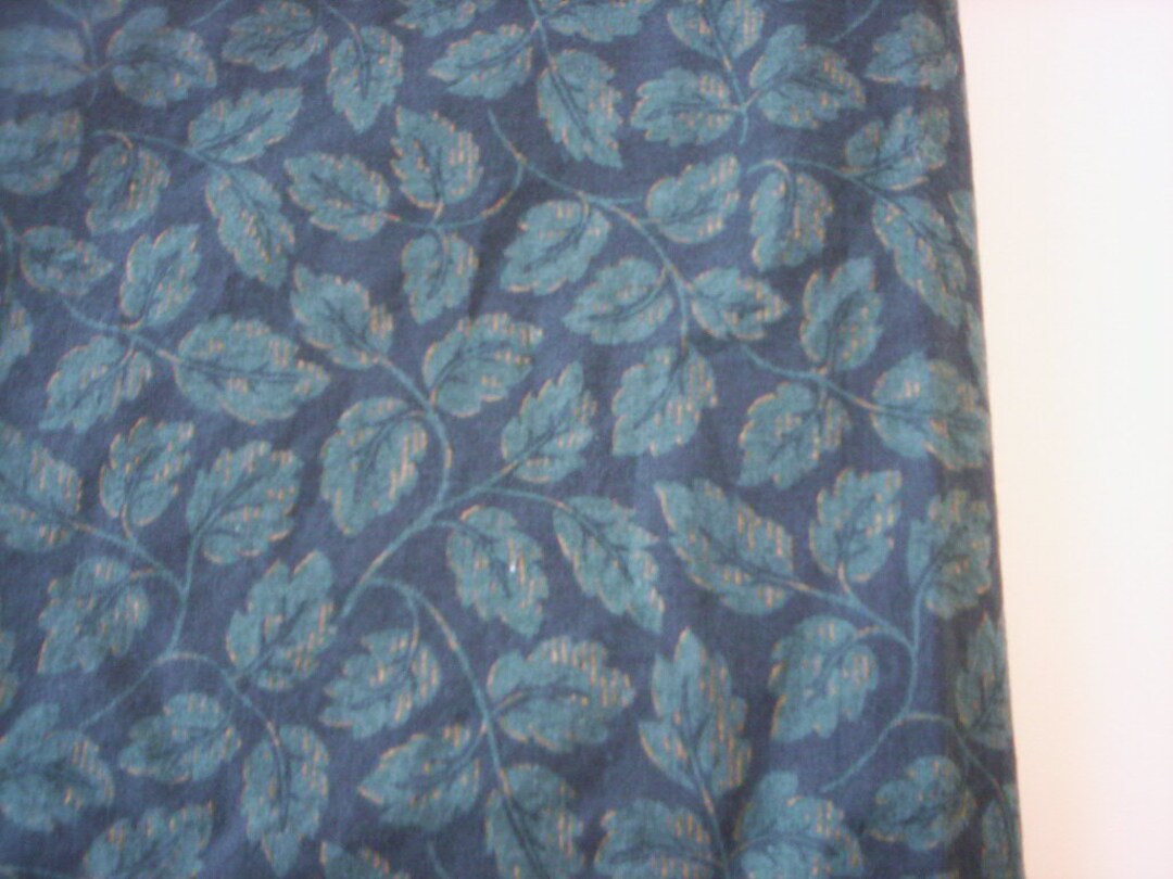 Cotton Leaves Fabric/green Leaves Fabric/summer Fabric/green and Glod ...