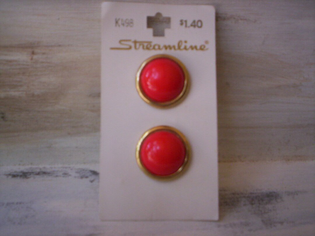 Streamline Buttons/plastic Buttons/red and Gold Button/sewing Buttons ...