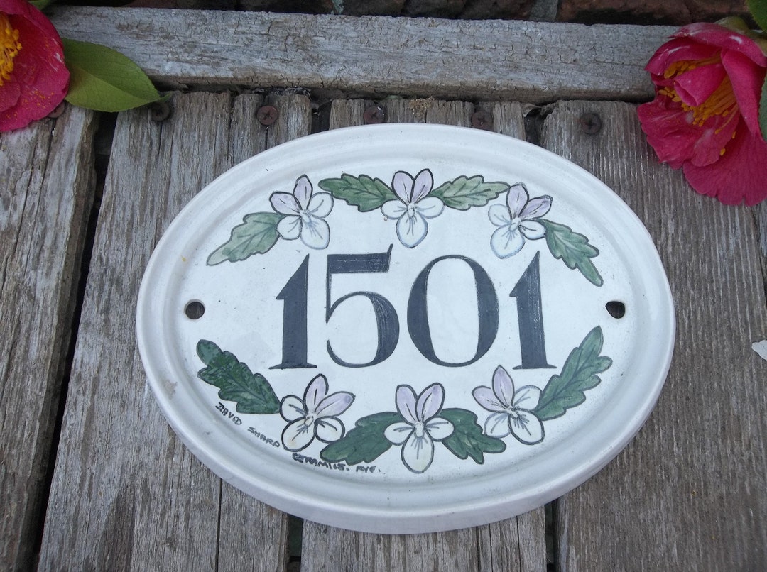 Vintage Ceramic Number Tiles/address Numbers/house Number Tiles/salvage ...