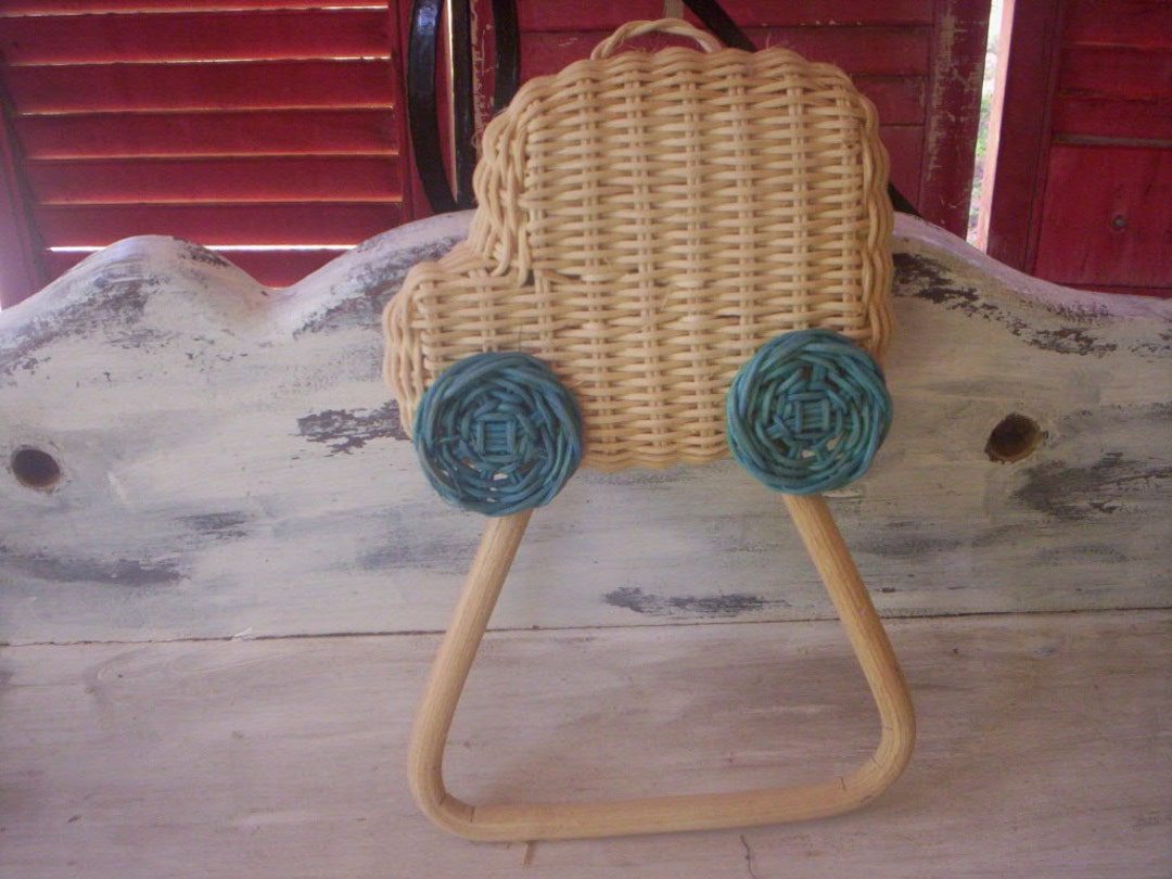 Shabby Chic Basket/car Shaped Wall Basket/hand Woven Basket/wicker Car ...