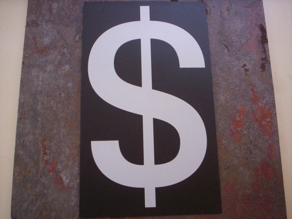 Vintage Plastic Dollar Sign/black and White Plastic - Etsy