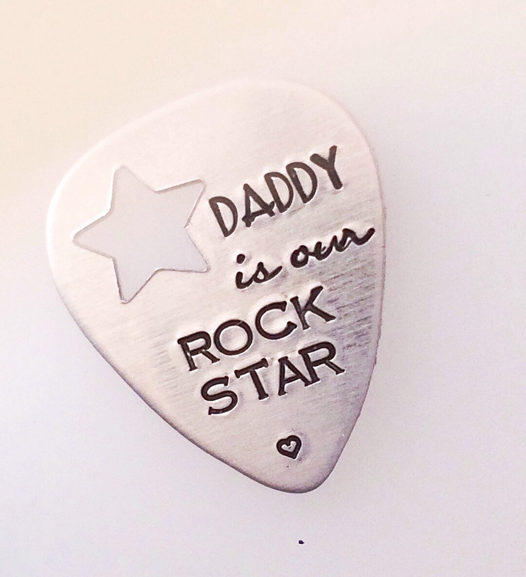 Custom Guitar Pick for Your Rock Star Dad - Hand Stamped - Etsy